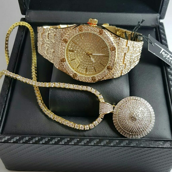 Accessories | Brand New Iced Out Diamond Simulated Chain Combo | Poshmark